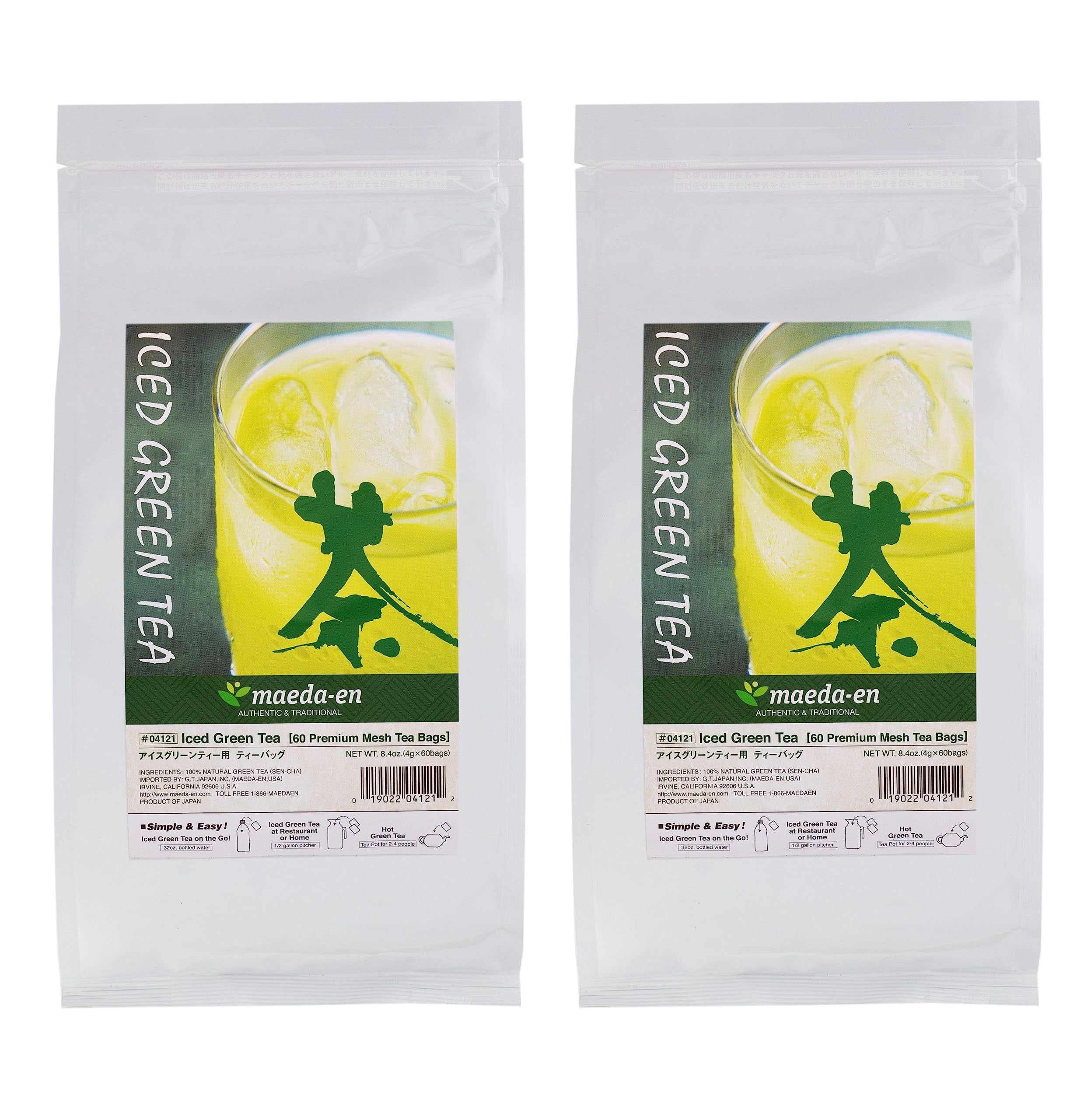 Maeda-en Iced Green Tea Bulk 120 Tea Bags Premium Japanese Origin ...