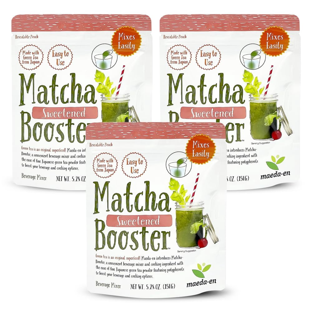 Maeda-en Matcha Booster Sweetened Green Tea Powder 450g 3 Pack Japanese ...