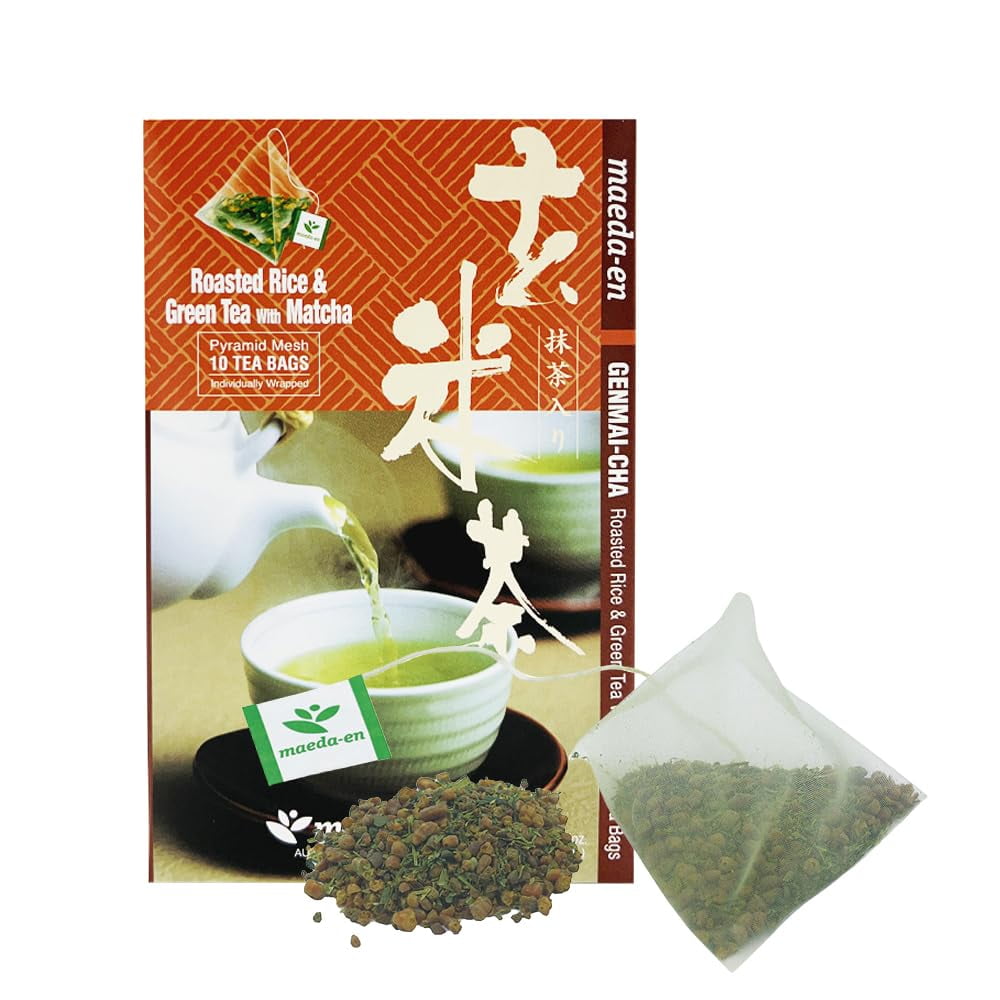 Maeda-en Premium Genmai-cha Roasted Rice Green Tea with Matcha 10 Tea Bags Japanese Origin Hot ...