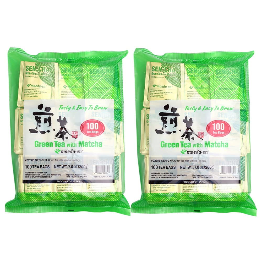 Maeda-en Sen-cha with Matcha Green Tea 200 Tea Bags Powder Japanese ...