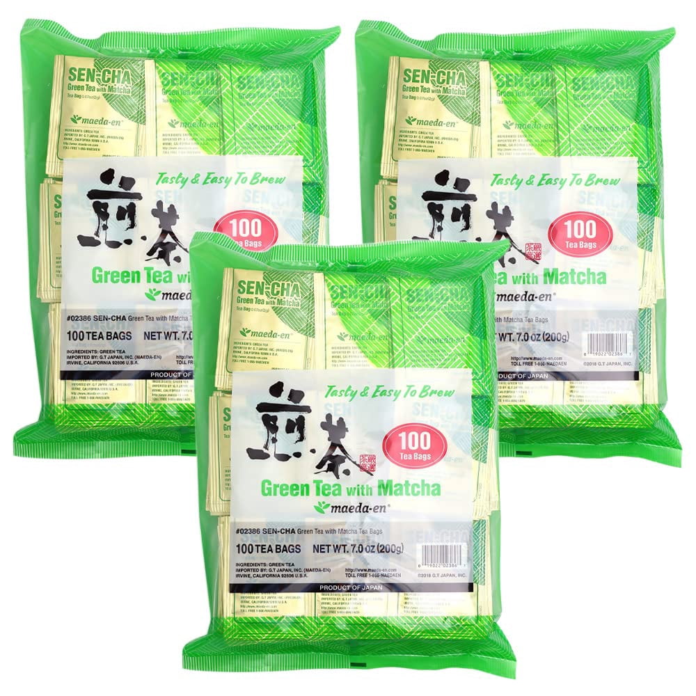 Maeda-en Sen-cha with Matcha Green Tea 300 Tea Bags Powder Japanese ...