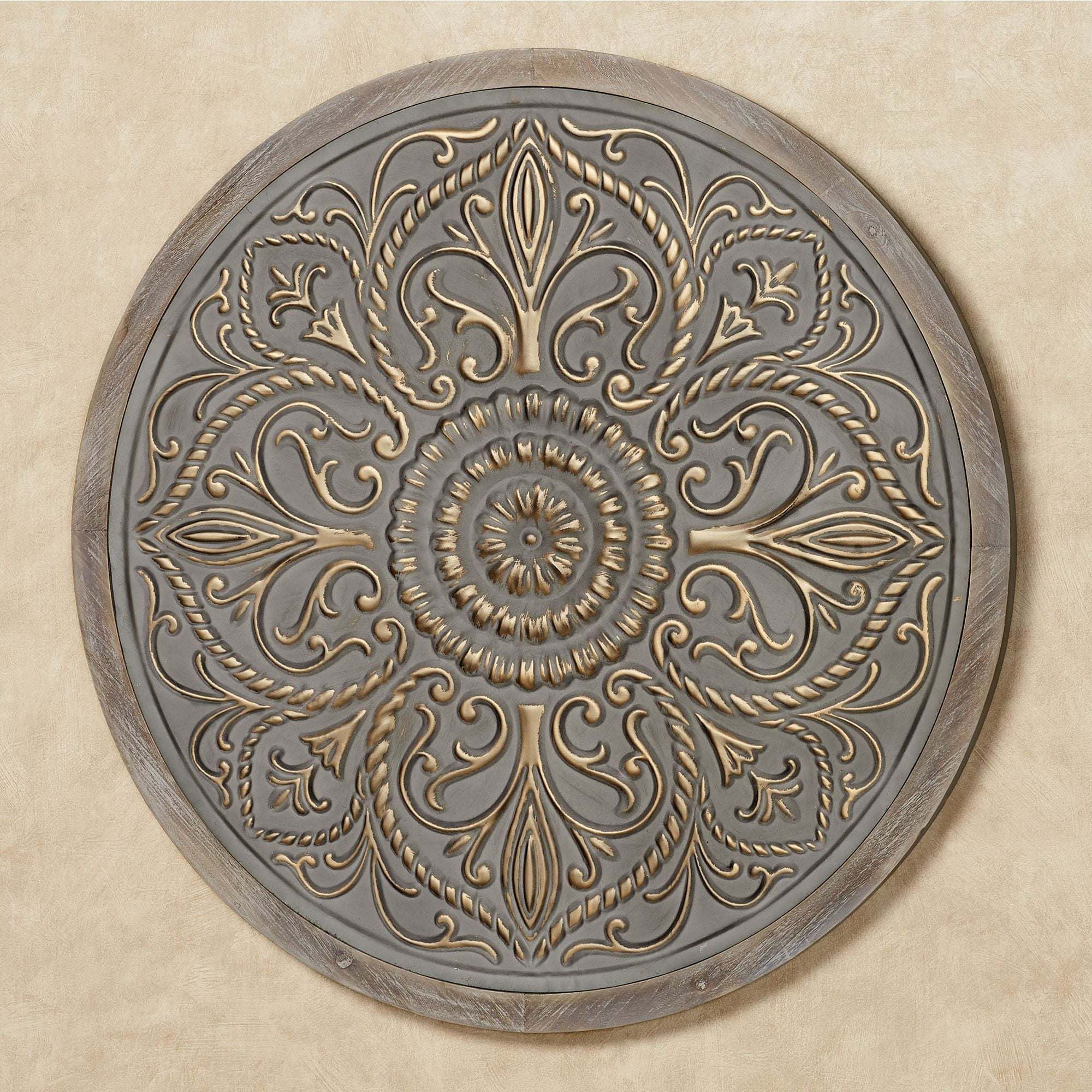 Maegan Medallion Wood And Metal Wall Art Gray 30" dia - Walmart.com