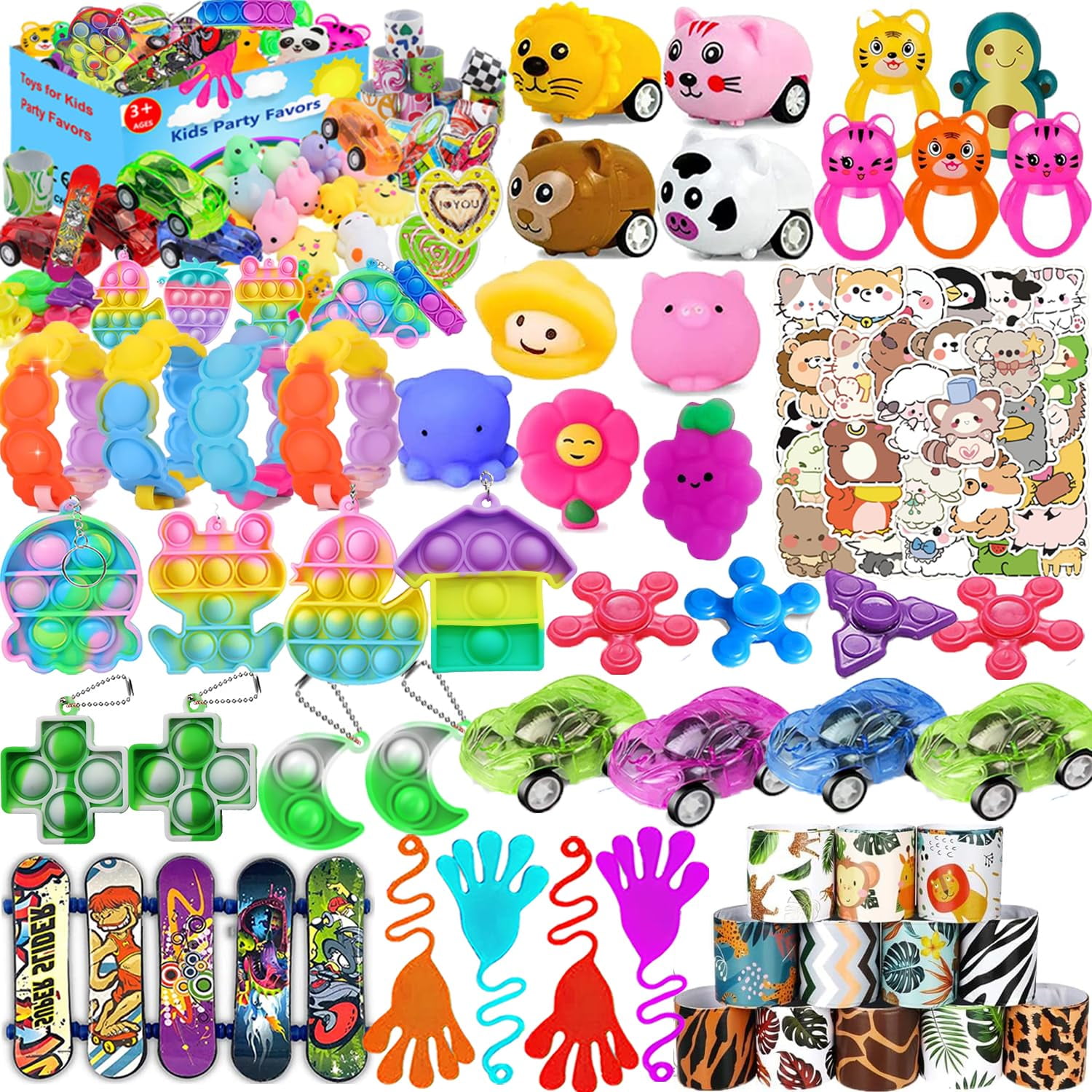 Maegawa 109 Pcs Party Favors for Kids 4-8 8-12, Pop Fidget Toys ...