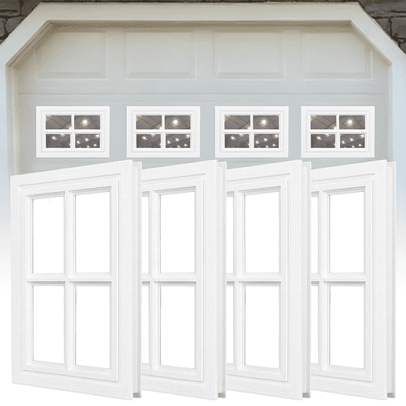 Maeklon 4 Pack 21"×14" Garage Door Windows, Replacement Vinyl Windows ...