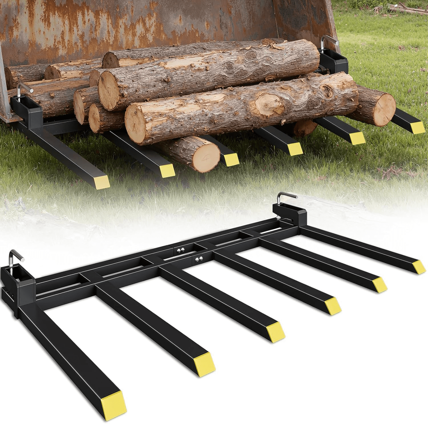 Maeklon 60" Heavy Duty Debris Forks for Tractor, 4000 Lbs Capacity ...