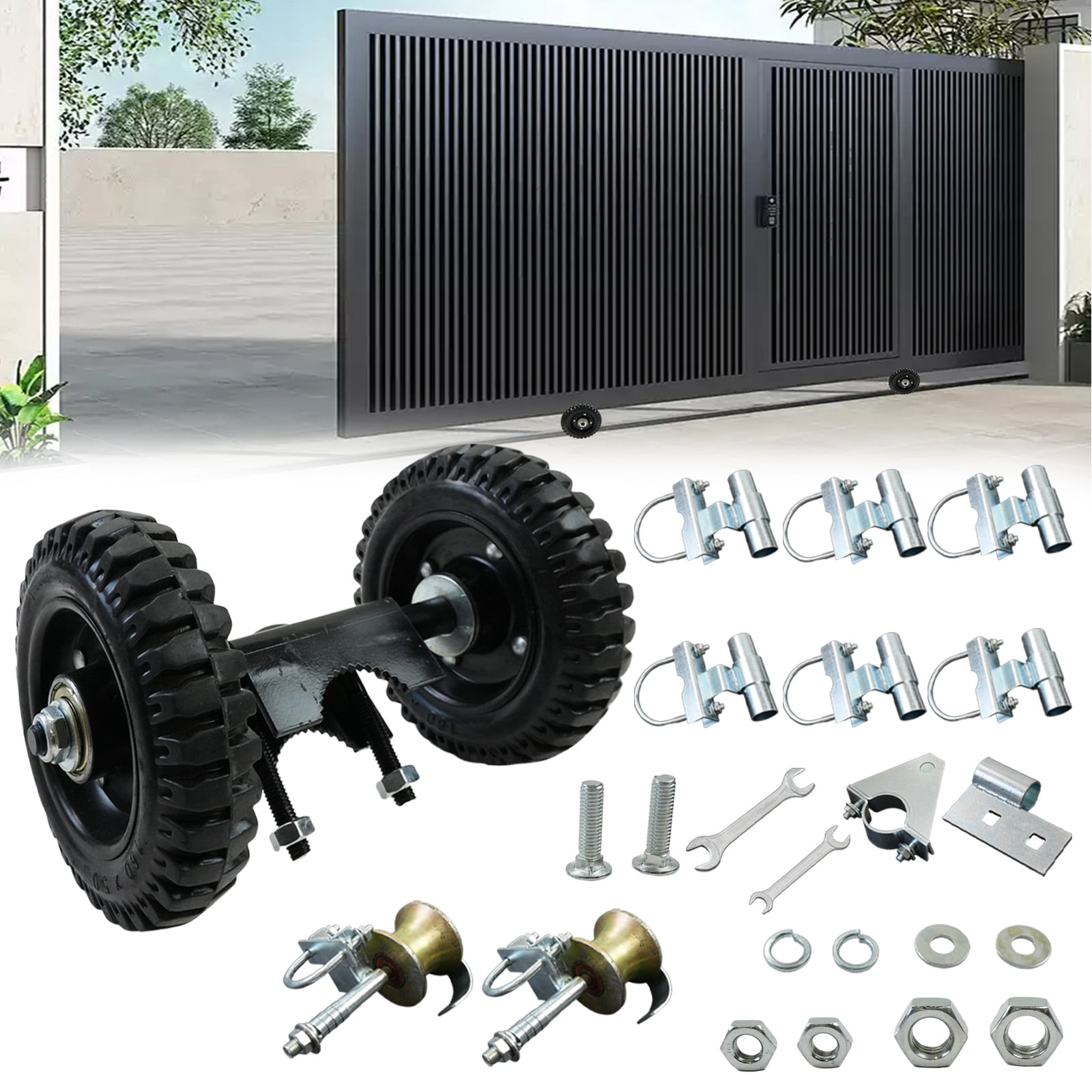 Maeklon Rolling Gate Kit with 6" Wheels, Heavy Duty Sliding Gate ...