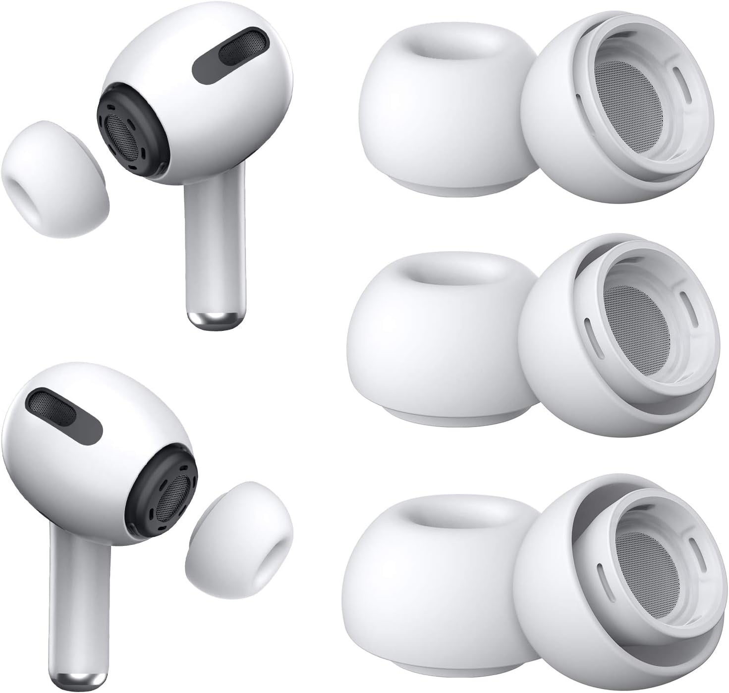 Maeline Earbud Tips Replacement Apple AirPods Pro, White, 3 Count ...