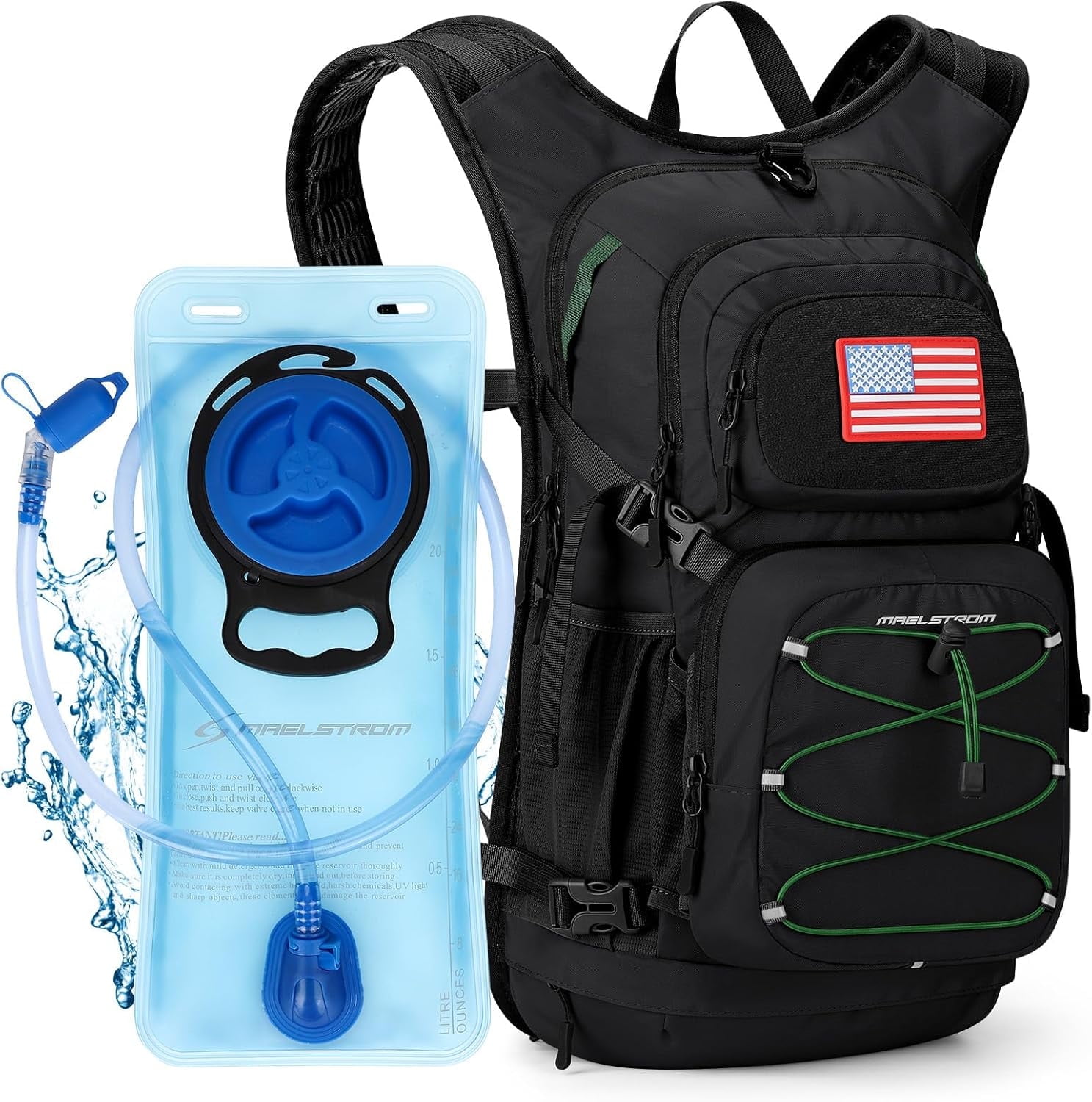 Maelstrom Hydration Backpack, Hiking Backpack with 2L/3L Water Bladder ...