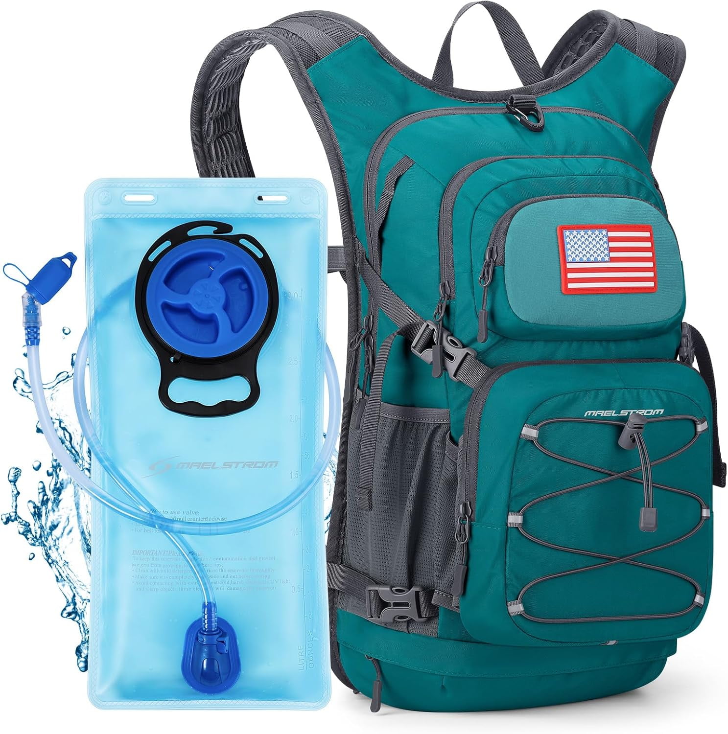 Maelstrom Hydration Backpack, Hiking Backpack with 2L/3L Water Bladder ...