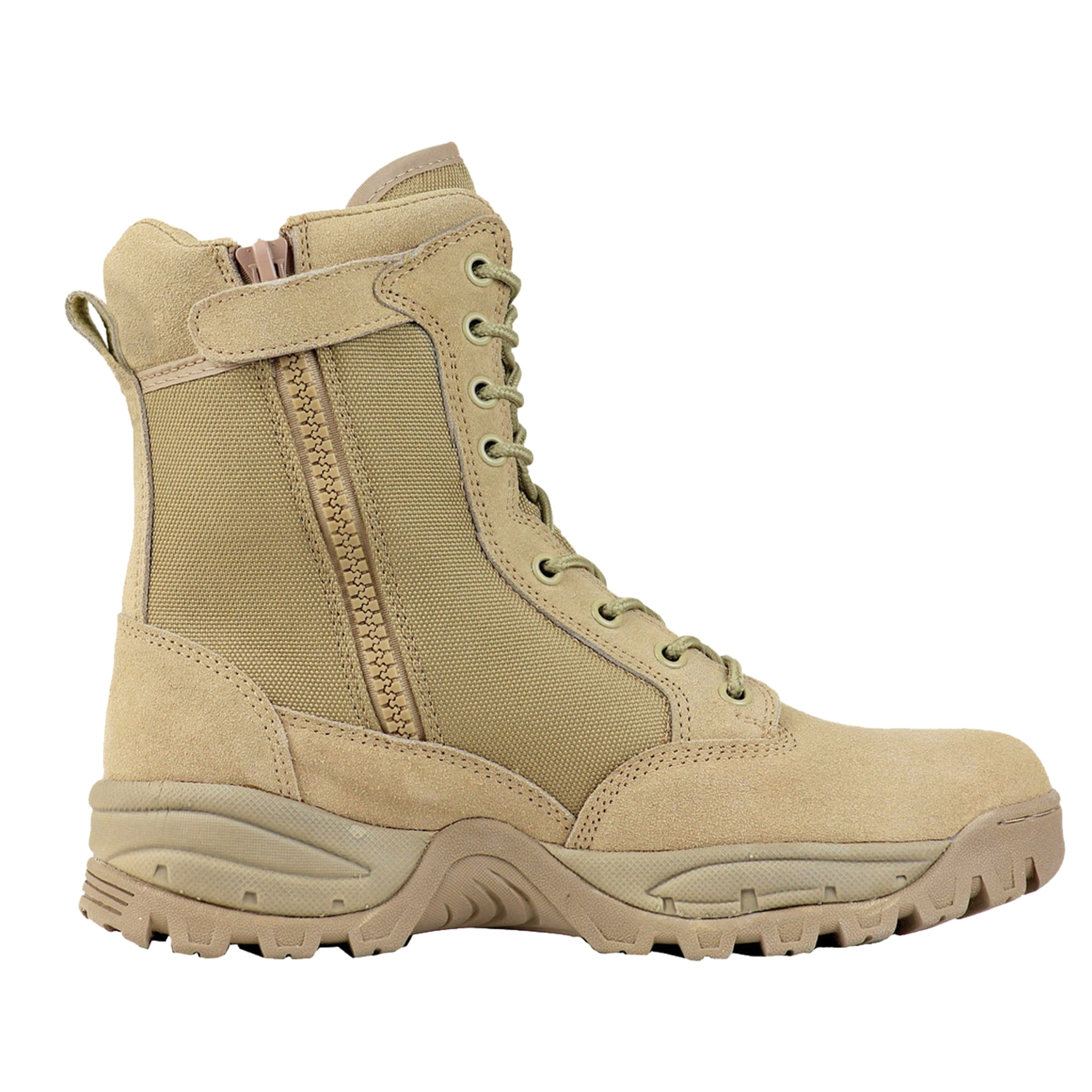 Maelstrom Military Tactical Police Work Boots, Side Zipper, Tan, Size 8 ...