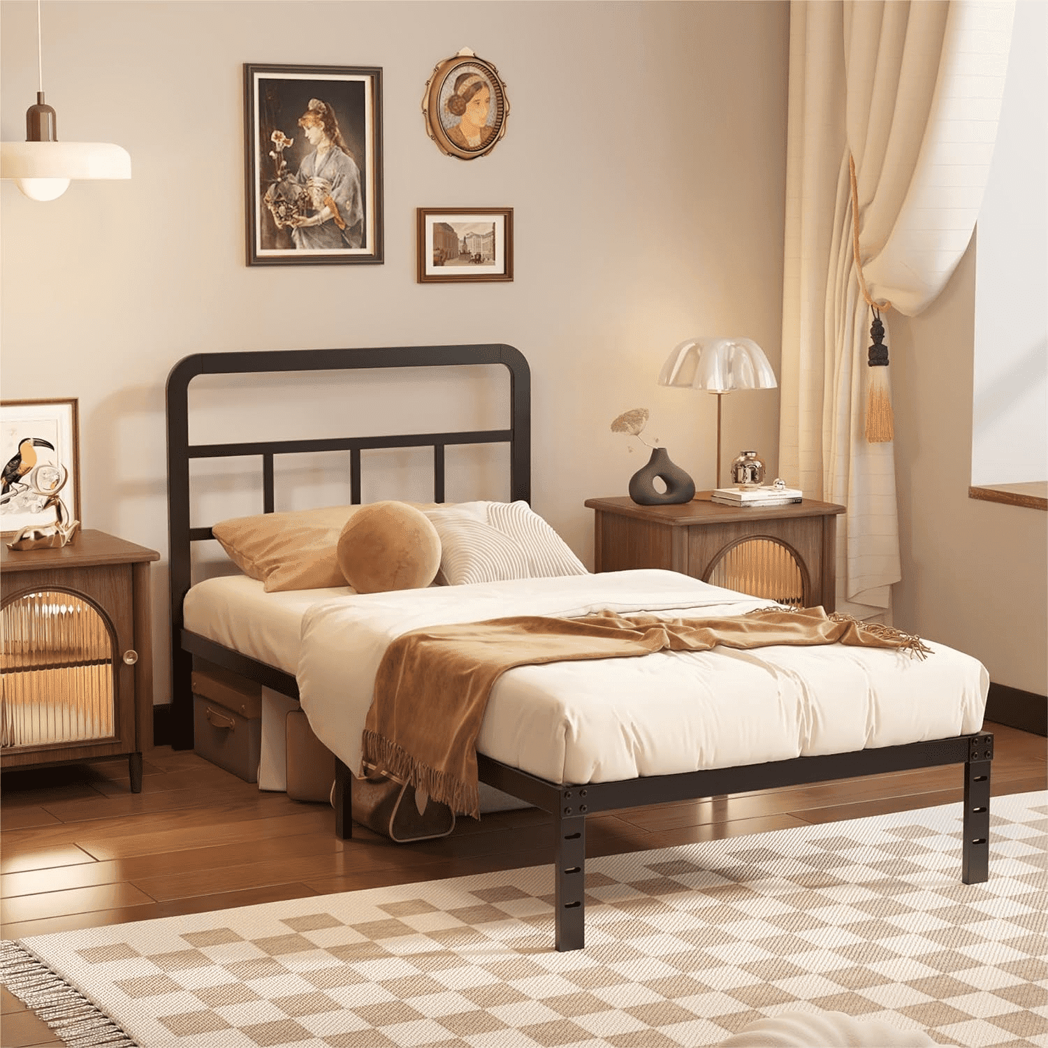 Maenizi Twin Bed Frame, Heavy Duty Metal, 74.5L x 37.5W, Noise Free, No ...