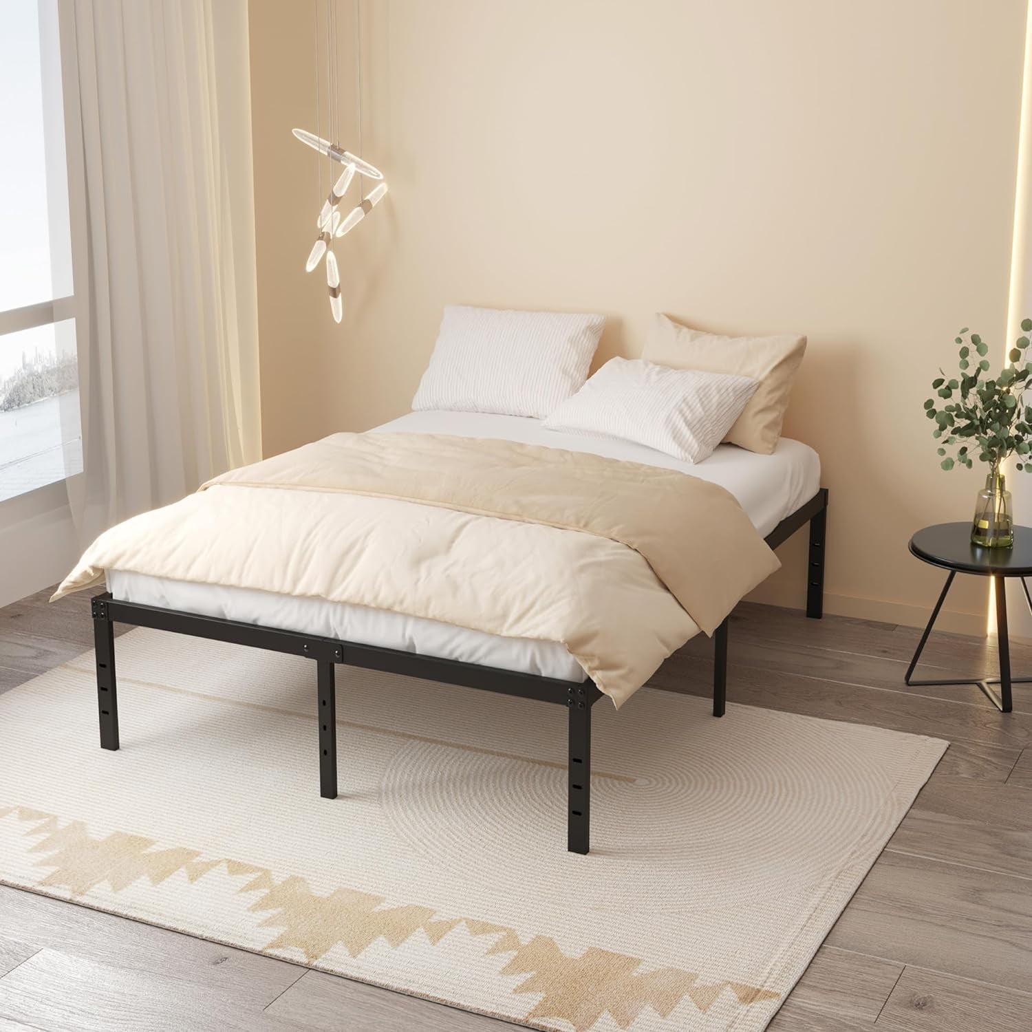 Maenizi 20 Inch King Bed Frame No Box Spring Needed, Black,Heavy Duty ...