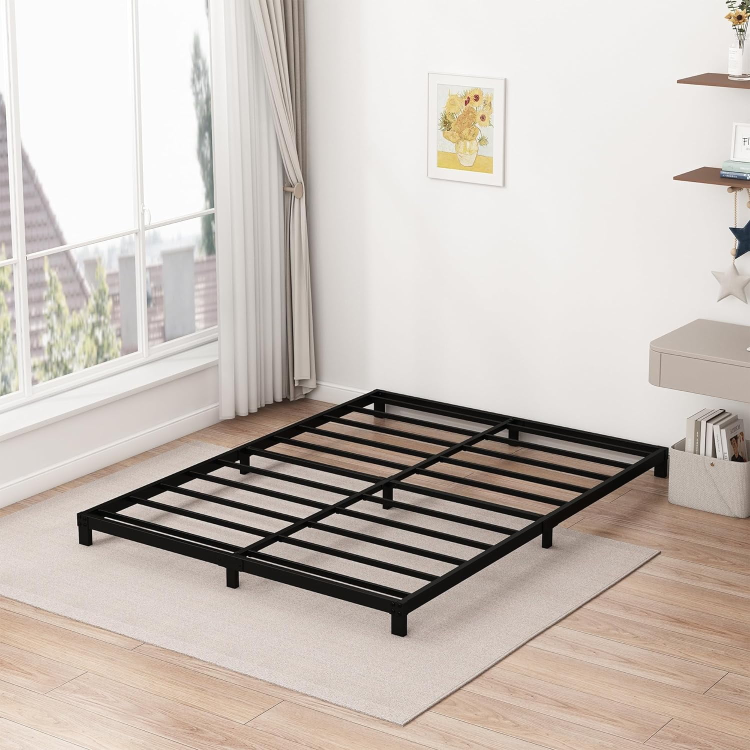 Maenizi Low 5 inch King Size Bed Frame, Heavy Duty Metal Platform Low ...
