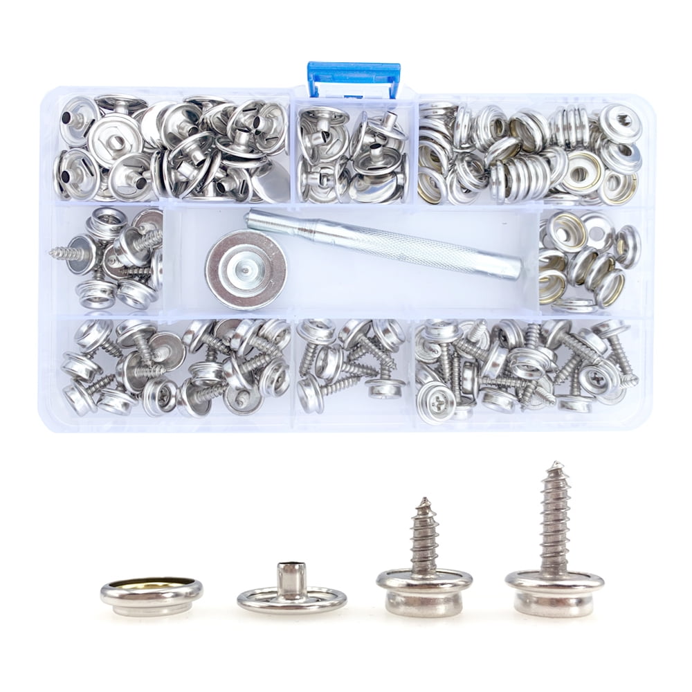 Maerd 150Pcs Canvas Snap Kit with 2Pcs Setting Tool, Marine Grade 3/8 ...