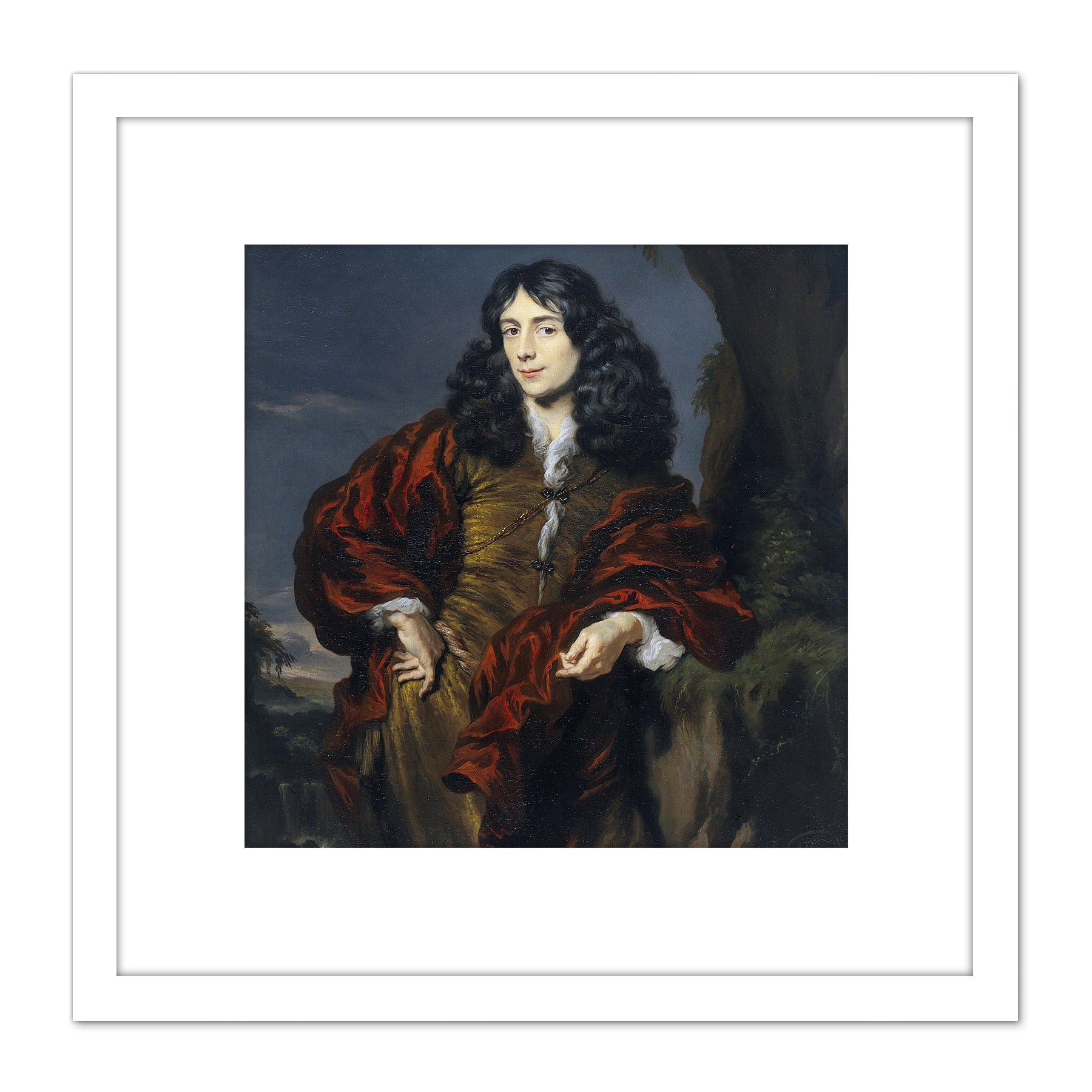 Maes Portrait Of A Young Man 8X8 Inch Square Wooden Framed Wall Art ...