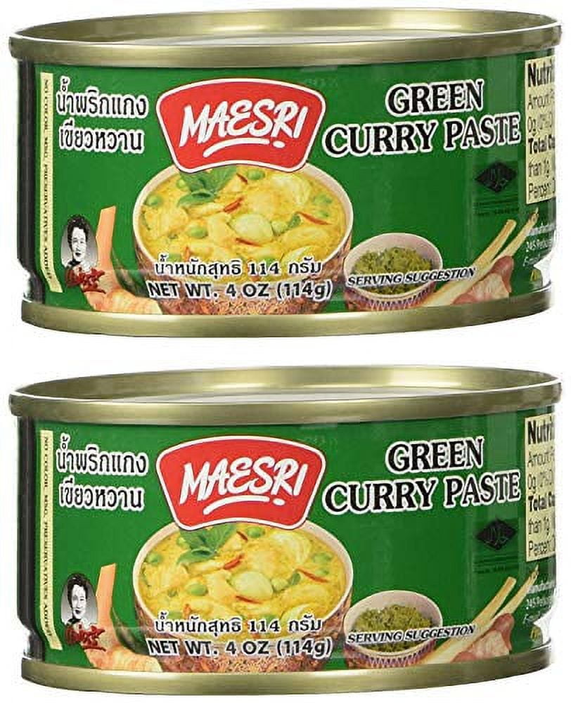Maesri Thai Green Curry Paste, 4 oz x 2 cans, Vegan Recipe - Walmart.com