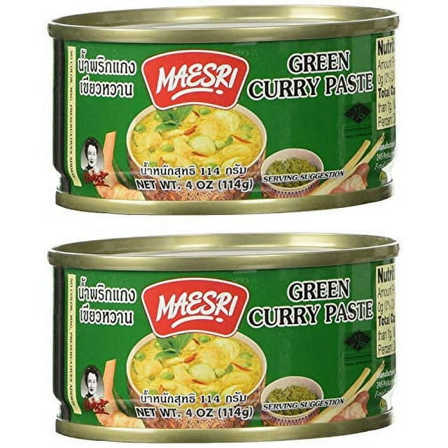 Maesri Thai Green Curry Paste - 4 oz x 2 cans - Walmart.com
