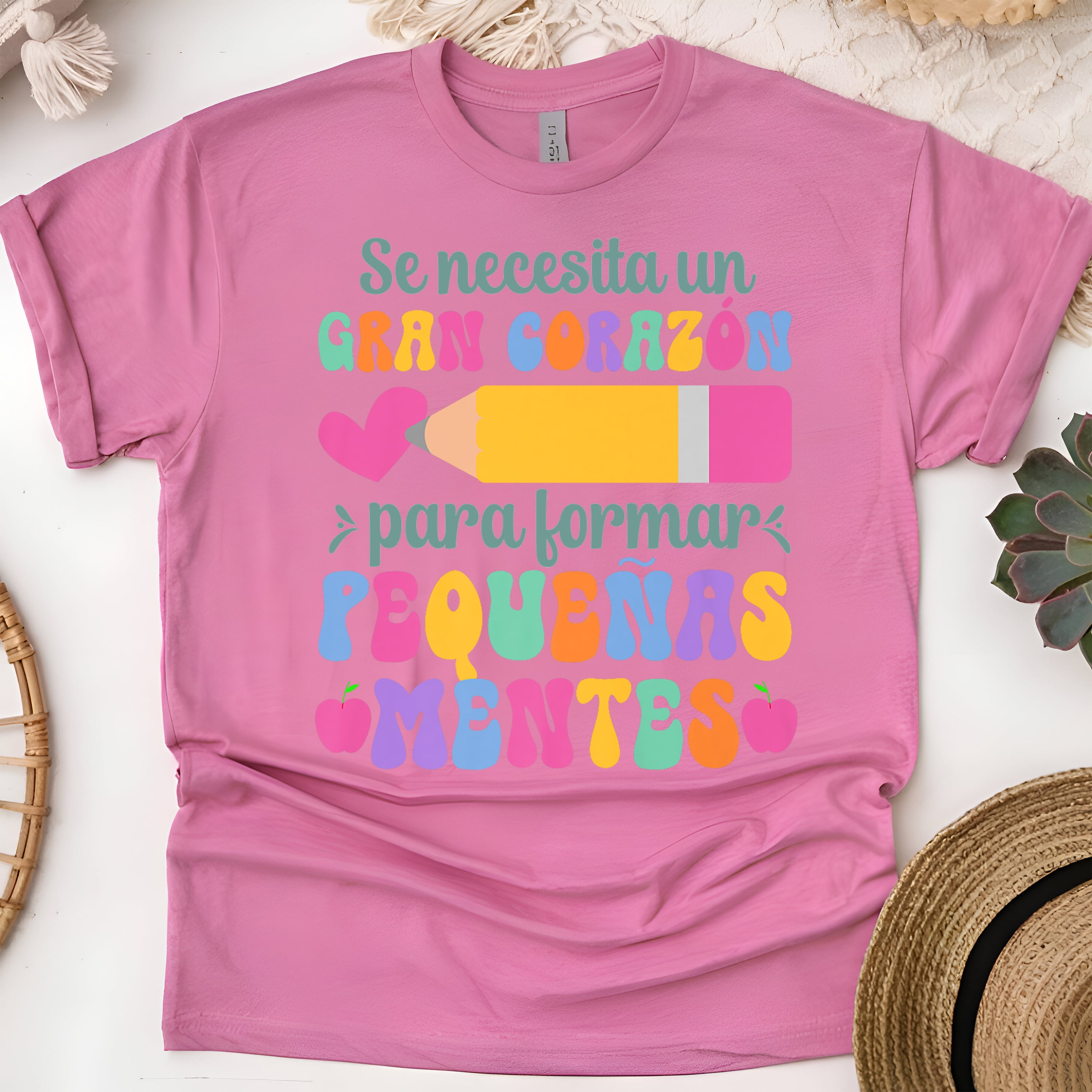 Maestra Serape Heart Pencil T-Shirt, Bilingual Teacher Shirt, Navy ...