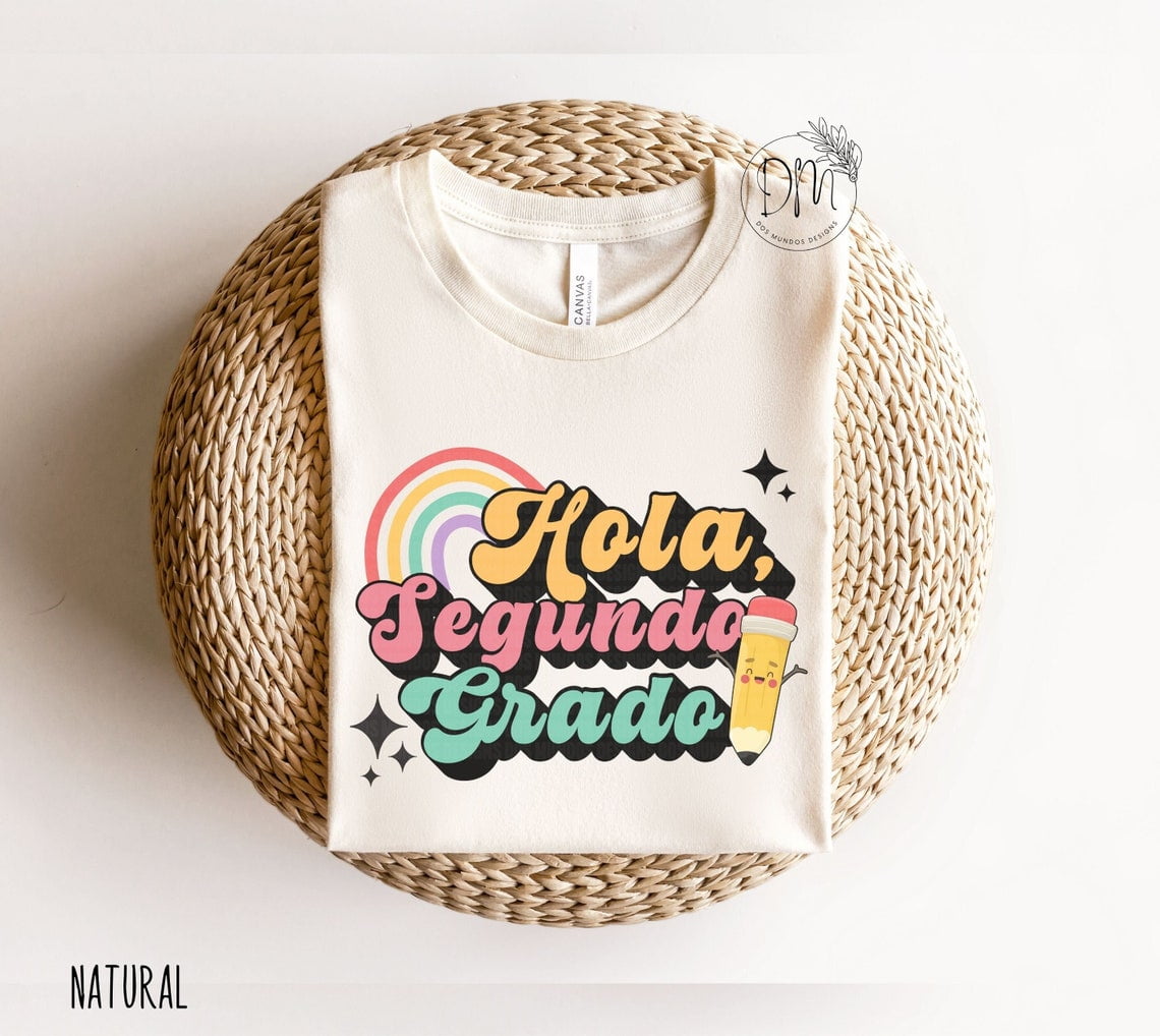 Maestra Shirt, Retro Hola Segundo Grado Tee, Maestra De Segundo Grado ...