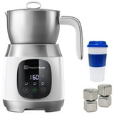 Maestri House MMF-9304-W Detachable Milk Frother and Steamer, Moonlight White Bundle with Deco ...