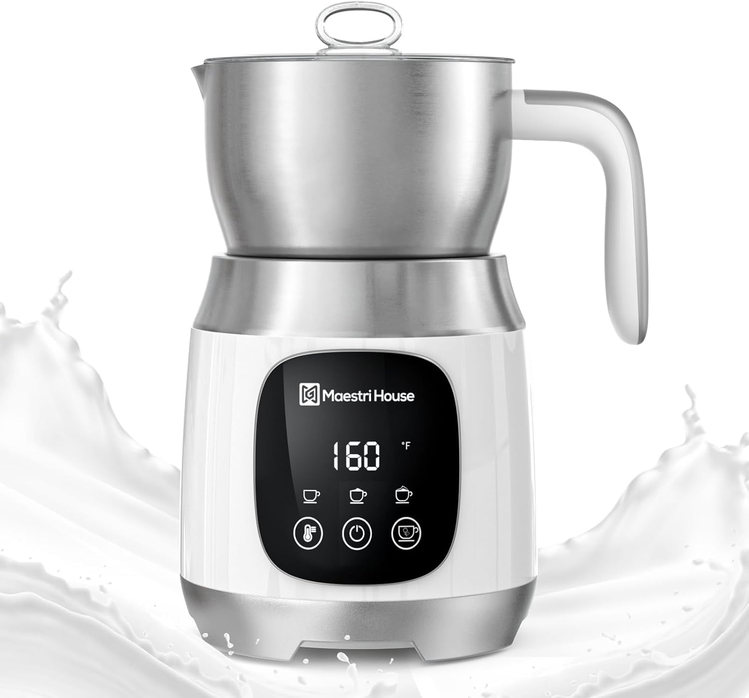 Maestri House Milk Frother, 21OZ Variable Temp and Froth Thickness Milk ...