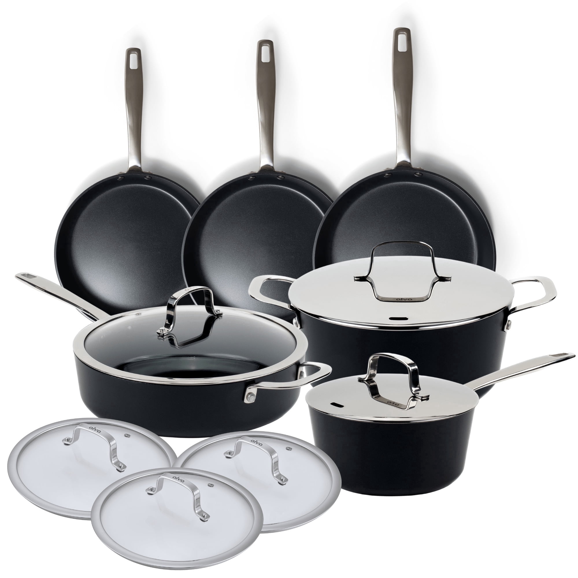 Alva Maestro Cookware Set 12-Piece Set - Nonstick Ceramic Pans and Pots ...