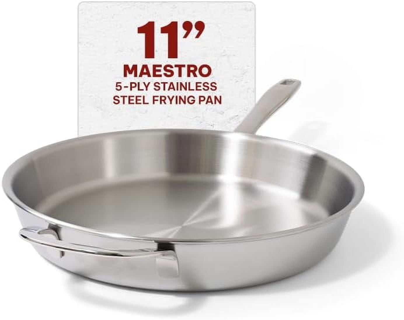 Maestro Frying Pan Skillet - Stainless Steel Pan for Stainless Steel ...