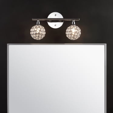Frisco 8" 1-Light Farmhouse Industrial Iron LED Vanity, Chrome ...