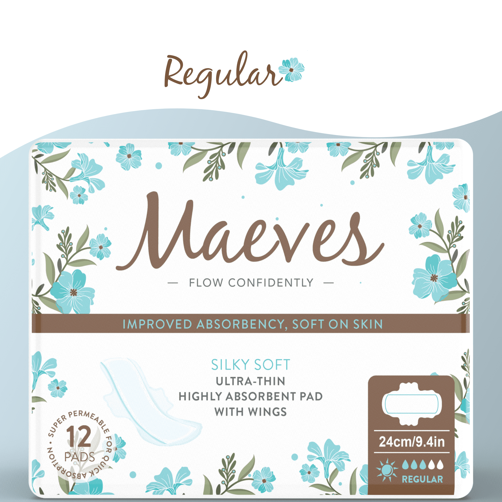 Maeves' Women Ultra Thin Sanitary Pads with Wings for Light to Moderate ...