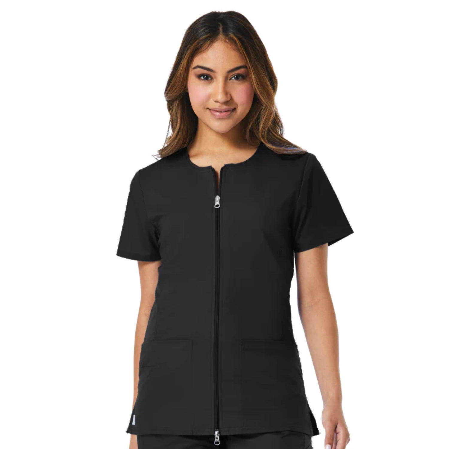 Maevn EON Back Mesh Panel Short Sleeve Zip Front Scrub Jacket - Walmart.com