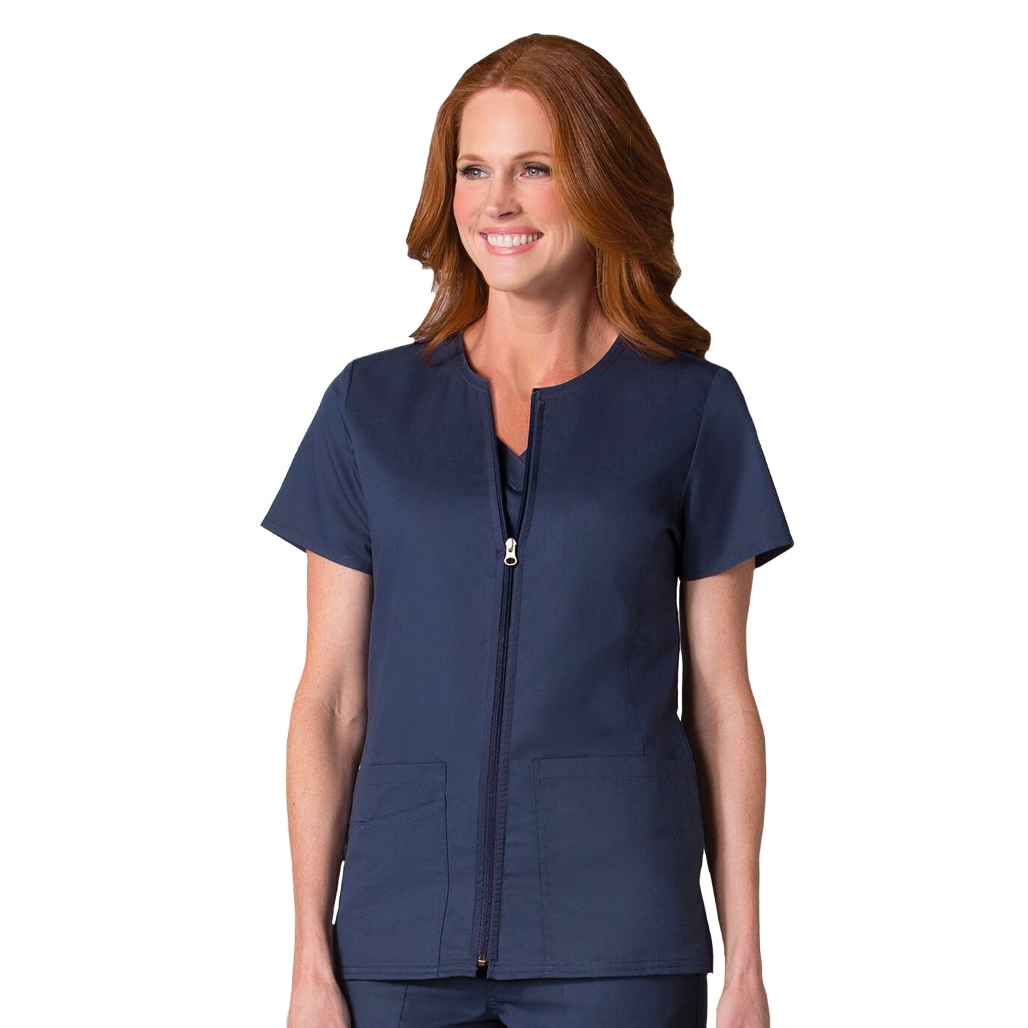 Maevn EON Back Mesh Panel Short Sleeve Zip Front Scrub Jacket - Walmart.com