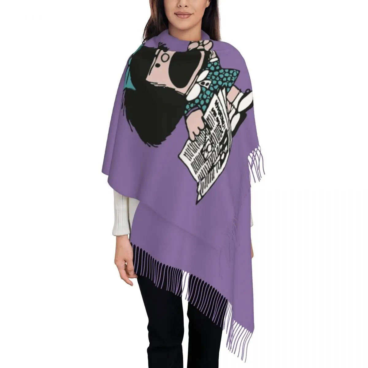 Mafalda Protesting Scarf for Womens Warm Winter Shawls and Wrap Cute ...
