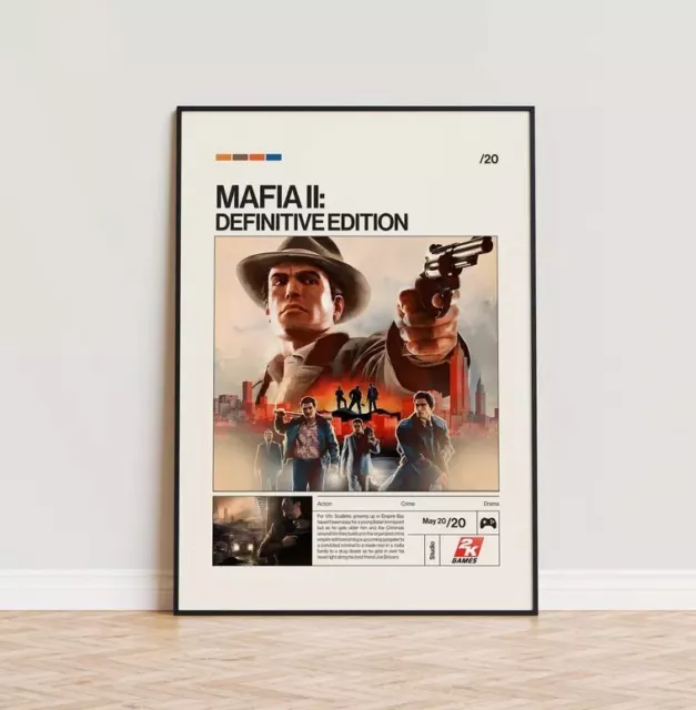 Mafia 2 Definitive Edition Poster, Video Game Poster, Minimalist Game ...