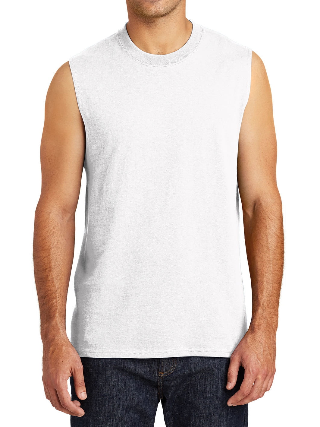 Mafoose Male Cotton Sleeveless Tee Men Athletic Shirts & Tops White ...