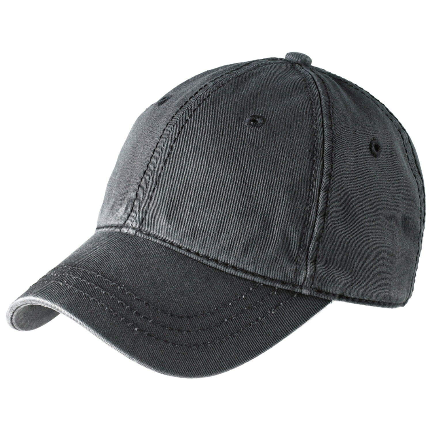 Mafoose Male Thick Stitch Cotton Mens Baseball Cap Nickel/ Black OSFA ...