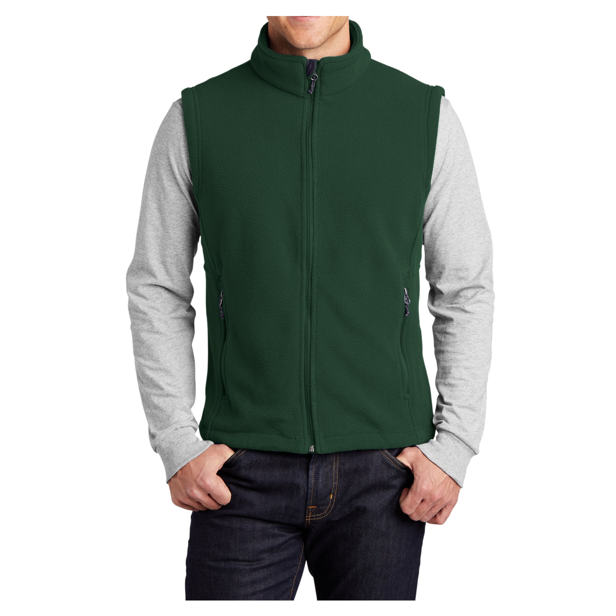 Mafoose Men Super Soft Value Polyester Fleece Male Vest Forest Green S ...