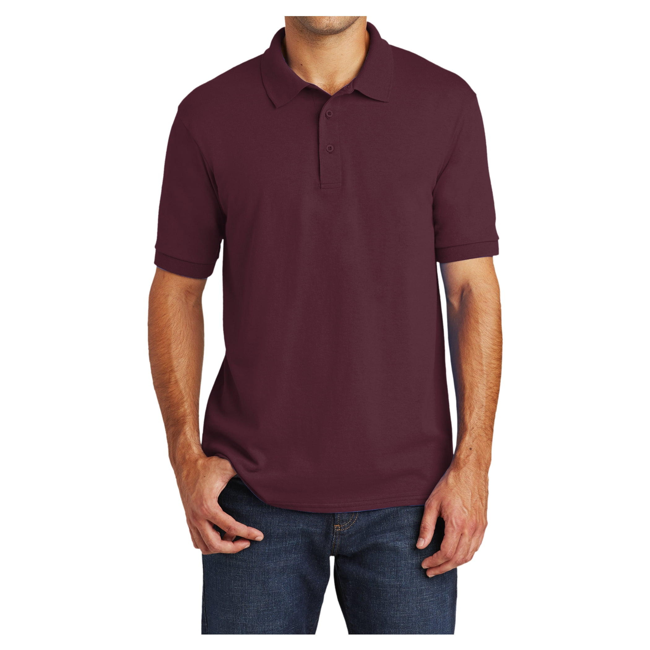 Mafoose Mens Core Blend Jersey Knit Male Polo Athletic Maroon XL ...