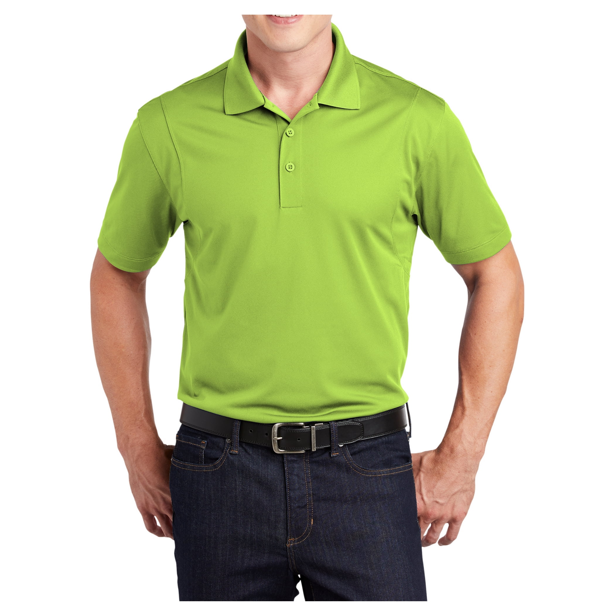 Mafoose Mens Polyester Micropique Sport-Wick Polo Shirt Lime Shock x ...