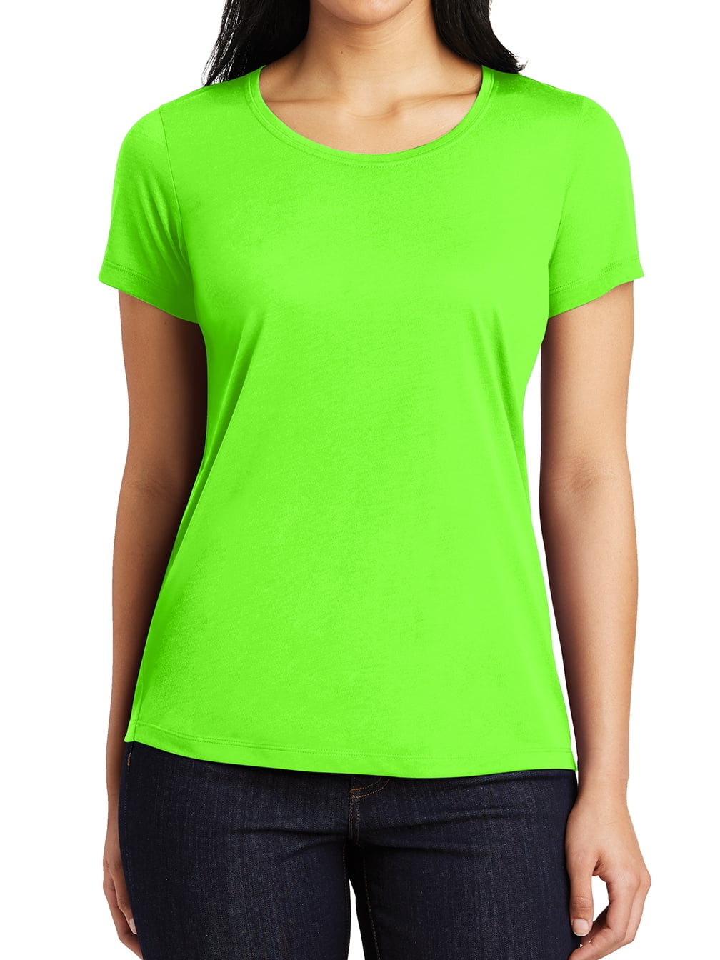 Mafoose Women's Competitor Cotton Touch Scoop Neck Tee Neon Green Large ...