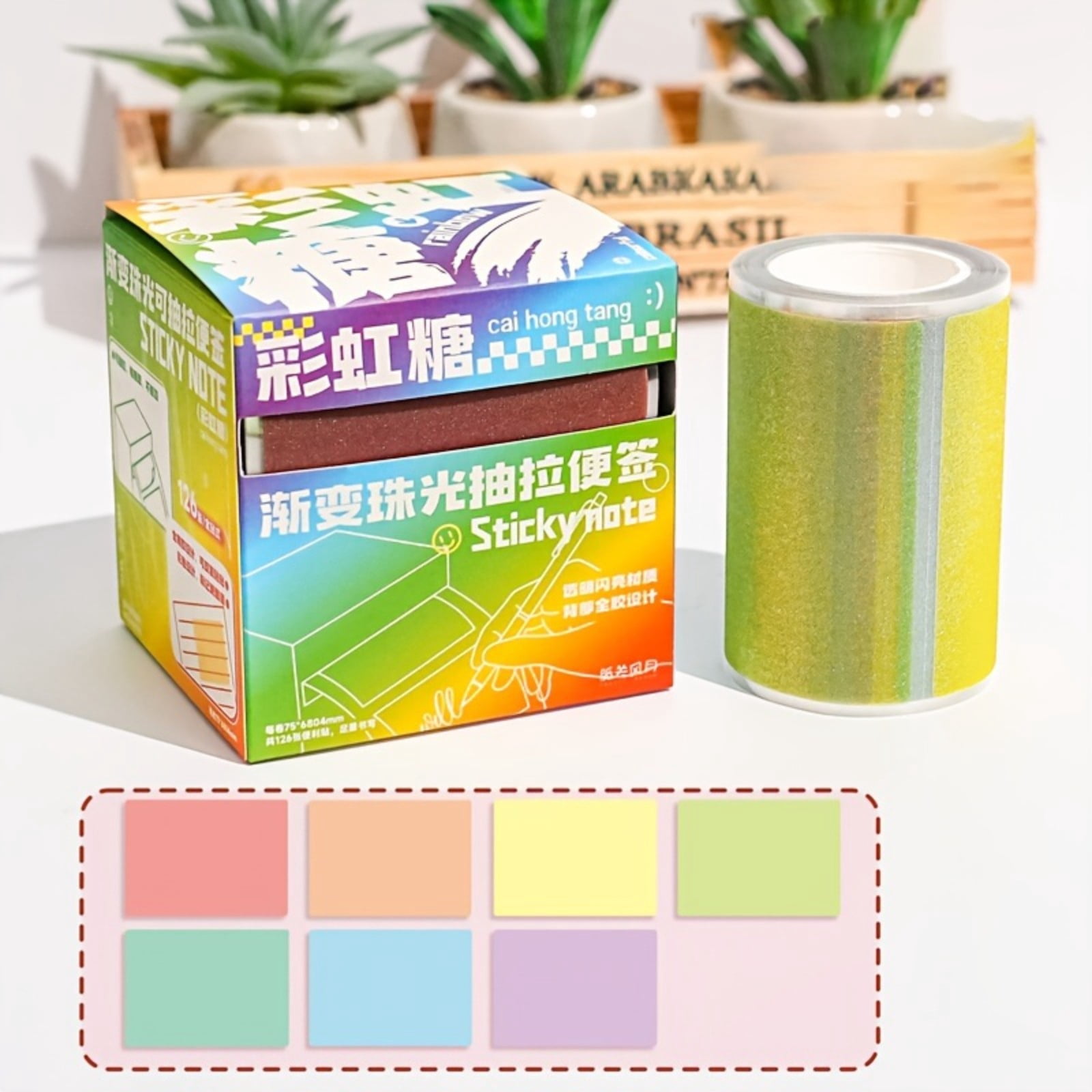 Mafushad Home Decor 126 Sheets/Box Roll Tape Notes Full Adhesive Pull ...