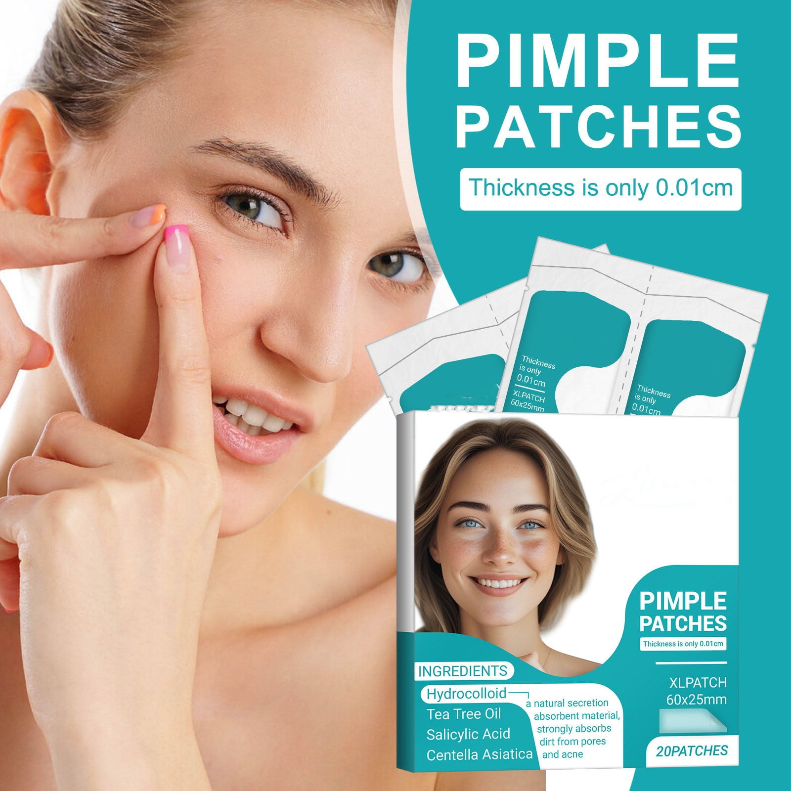 Mafushad Transparent Rectangular Acne Patch With Thorns 20 Pieces Acne ...