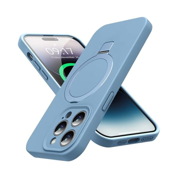 Mag-Ring Designed for iPhone 14 Pro Max Case, Liquid Silicone [Moisturizing Factor] Extreme Soft ...