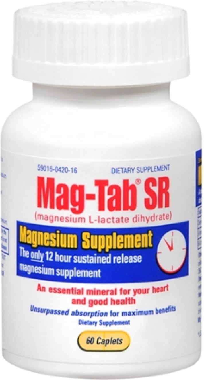 Mag-Tab SR Caplets 60 Caplets (Pack of 2) - Walmart.com