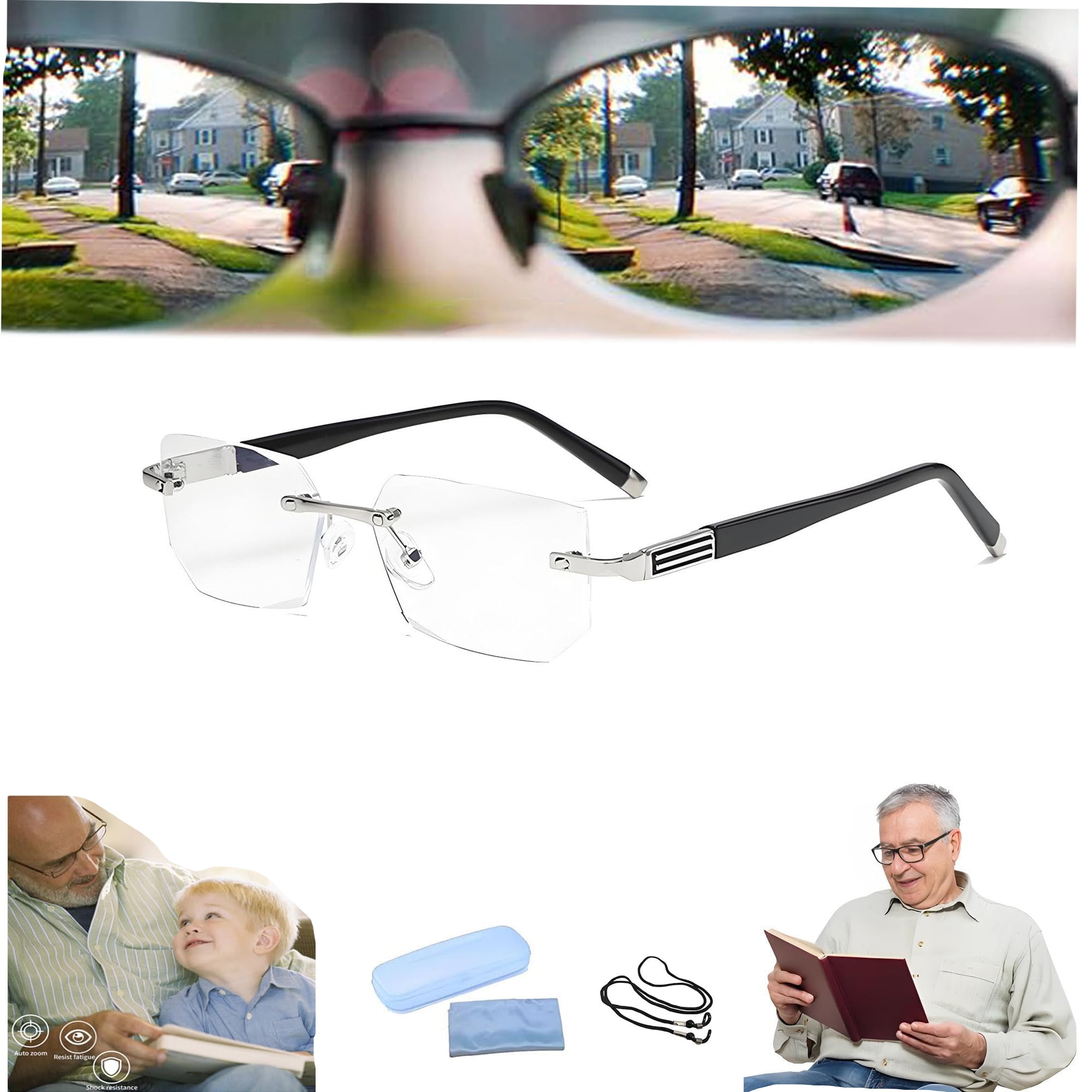 Mag Vision Glasses, 2025 New Intelligent Zoom Anti Blue Light ...