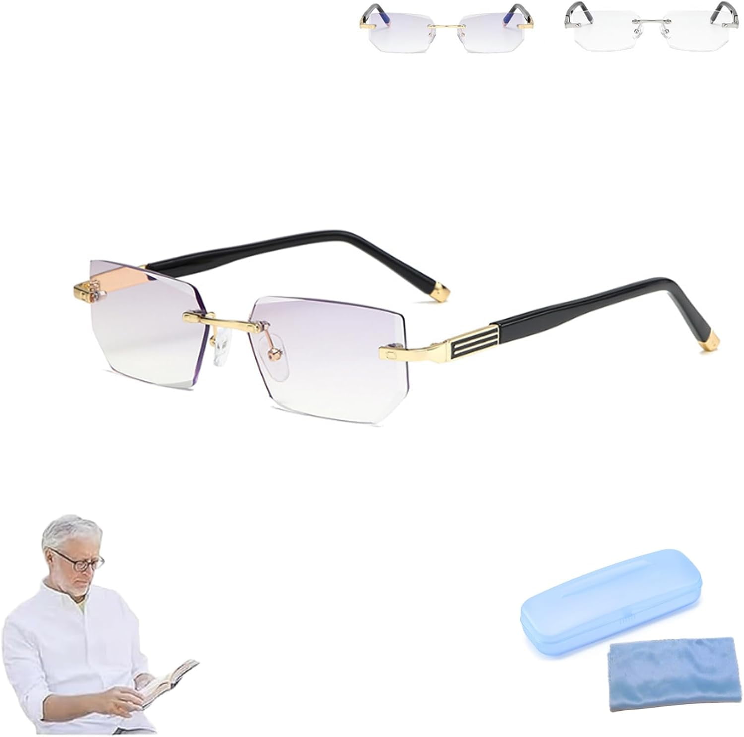 Mag Vision Glasses, Intelligent Zoom Anti Blue Light Presbyopia Glass ...