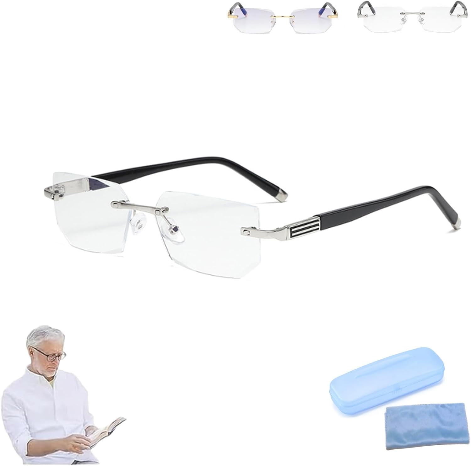 Mag Vision Glasses, Intelligent Zoom Anti Blue Light Presbyopia Glass ...