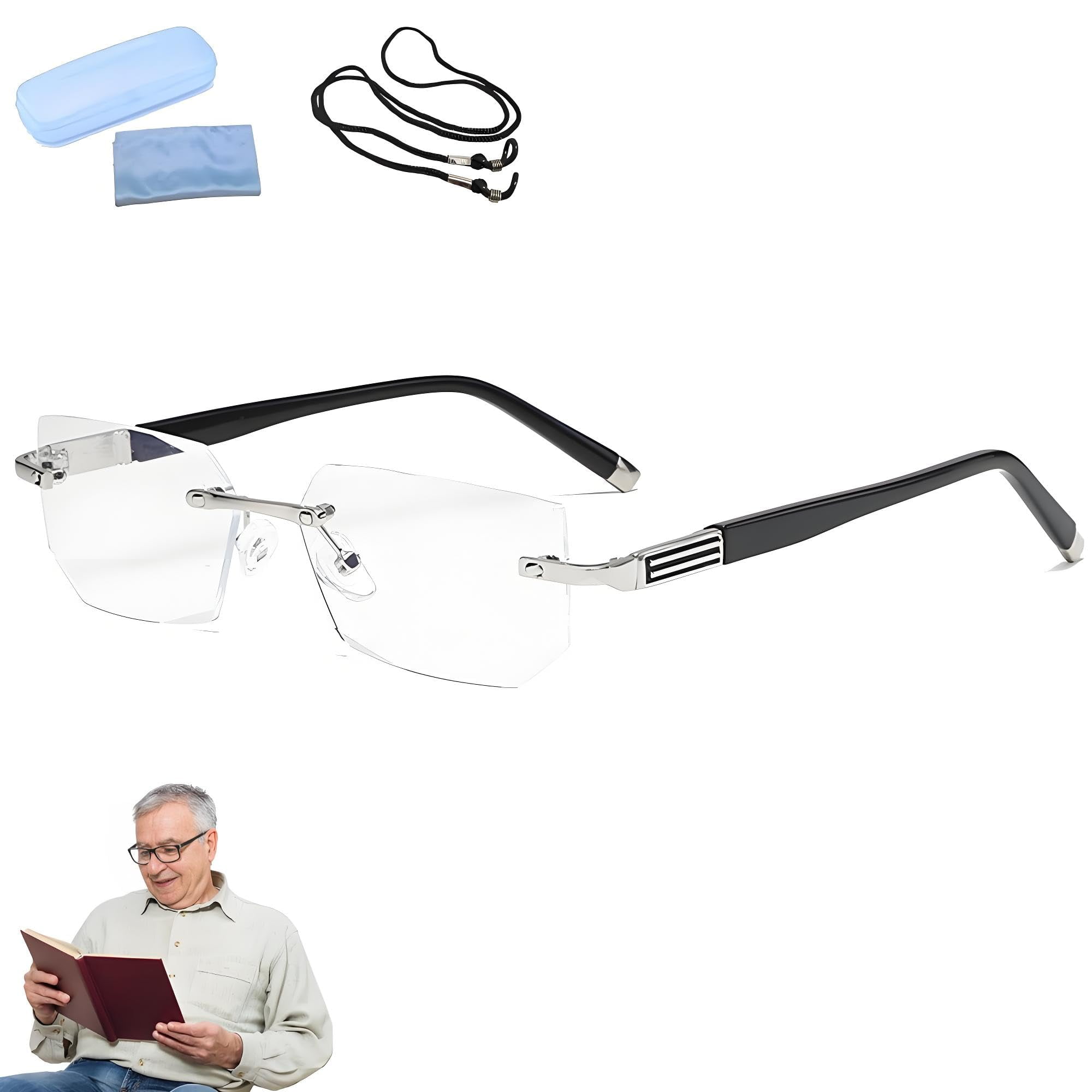 Mag Vision Glasses, Intelligent Zoom Blue Light Blocking Reading ...