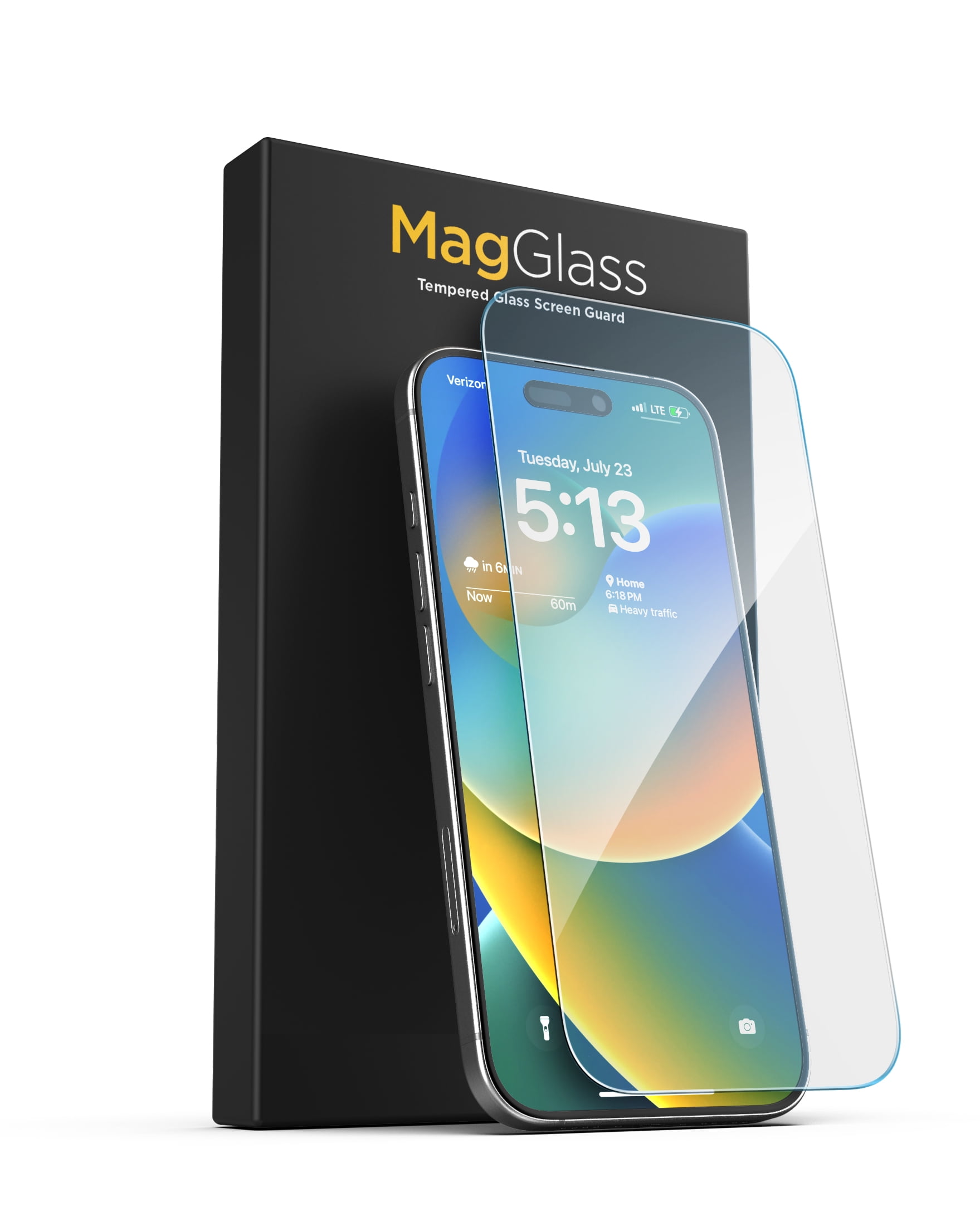 MagGlass Blue-Light Screen Protector for iPhone 16 - Bluelight Filter Tempered Glass (Easy ...