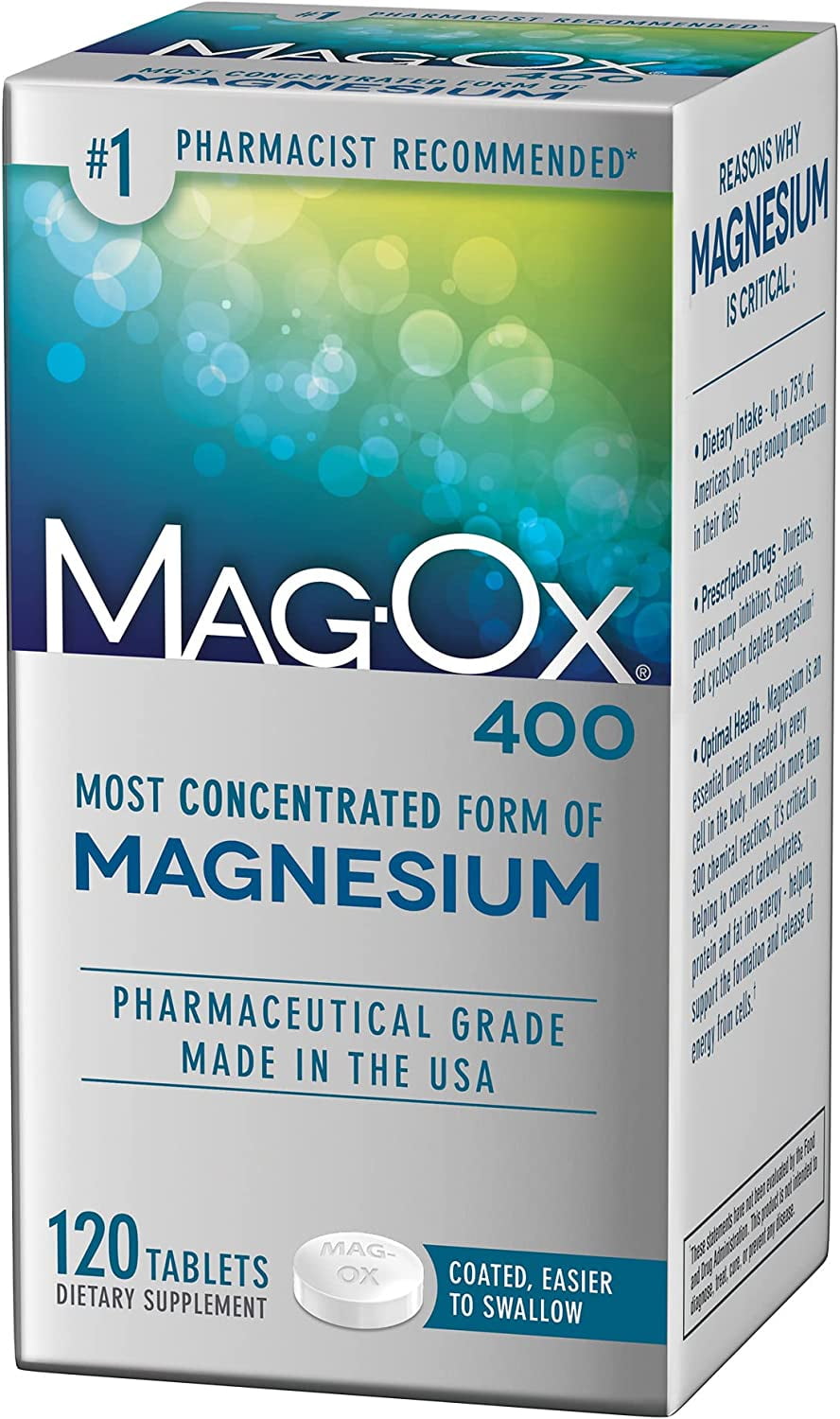 MagOx 400 Magnesium Oxide Dietary Supplement 120 Tablets - Walmart ...