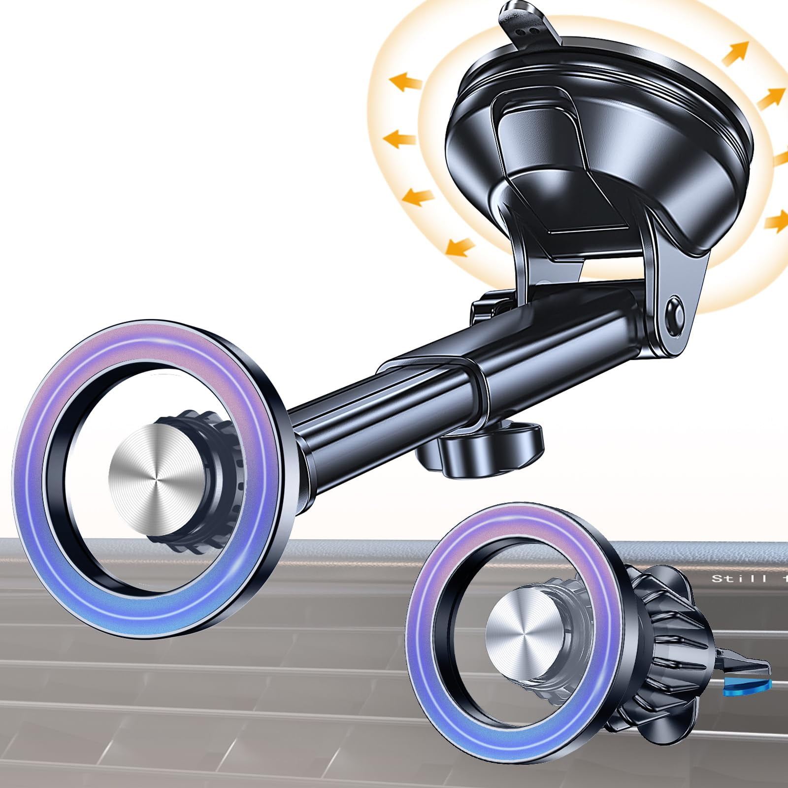 for MagSafe Car Mount【 DHF10 Windshield + Vent + Dash 】 Magnetic Holder ...